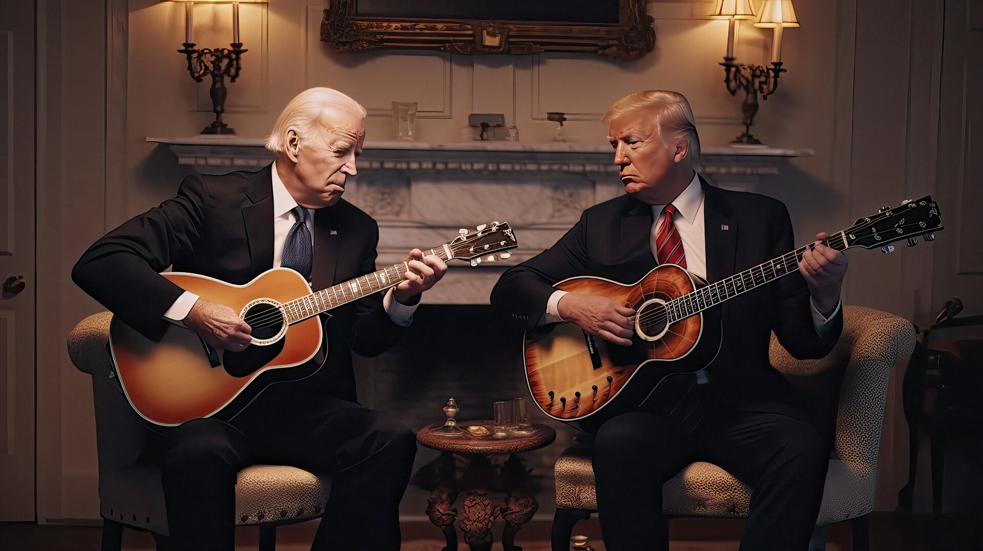 Bonk AI Art - Donald Trump & Joe Biden KISS, Have Fun