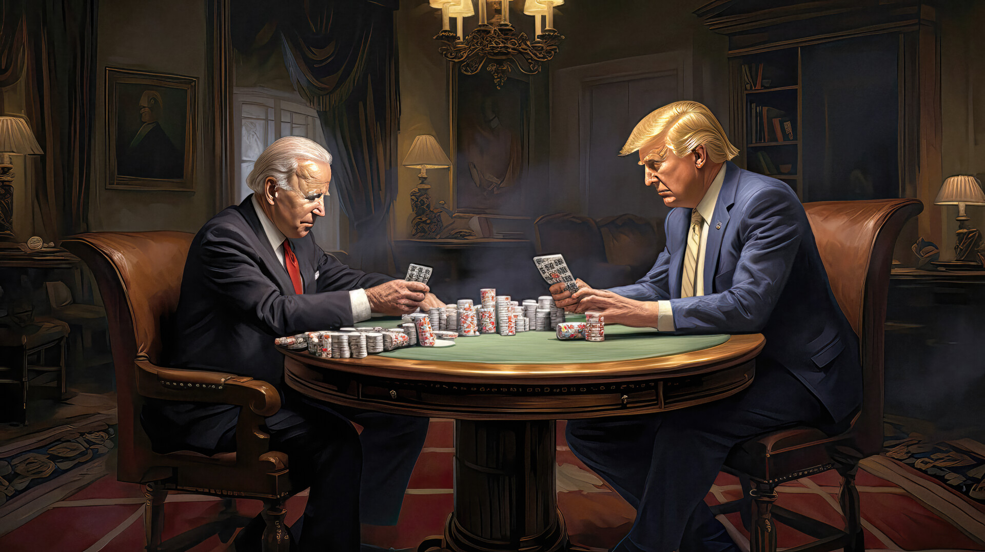 Bonk AI Art - Donald Trump & Joe Biden KISS, Have Fun