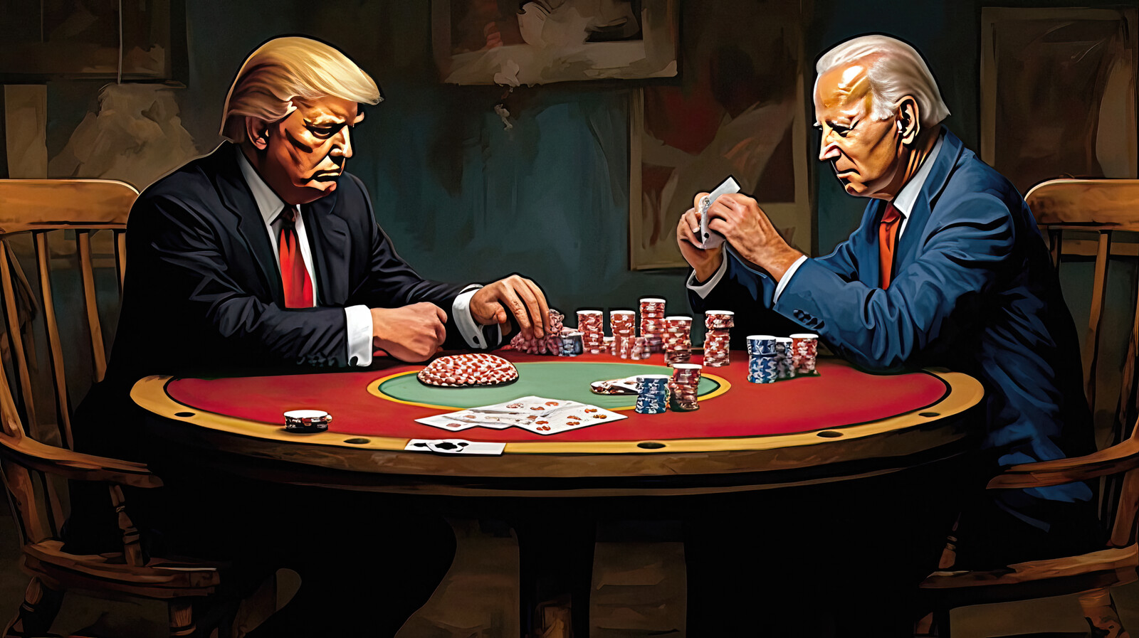 Bonk AI Art - Donald Trump & Joe Biden KISS, Have Fun