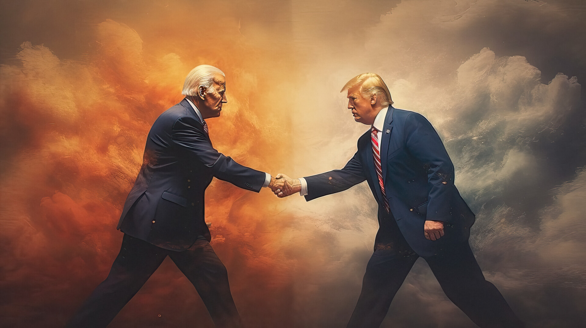 Bonk AI Art - Donald Trump & Joe Biden KISS, Have Fun