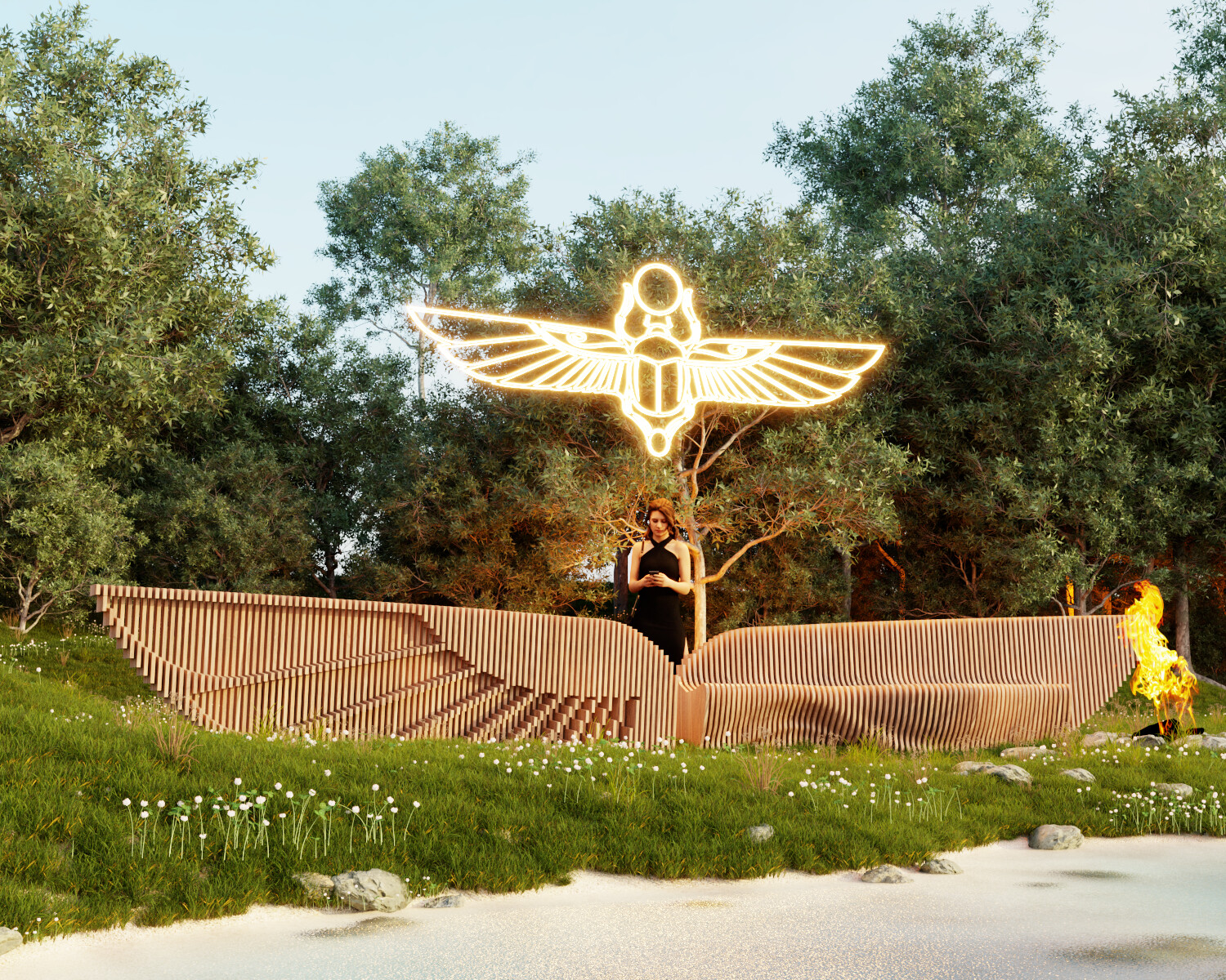 ArtStation - Pharaonic parametric seating SLICES SOFA BENCH