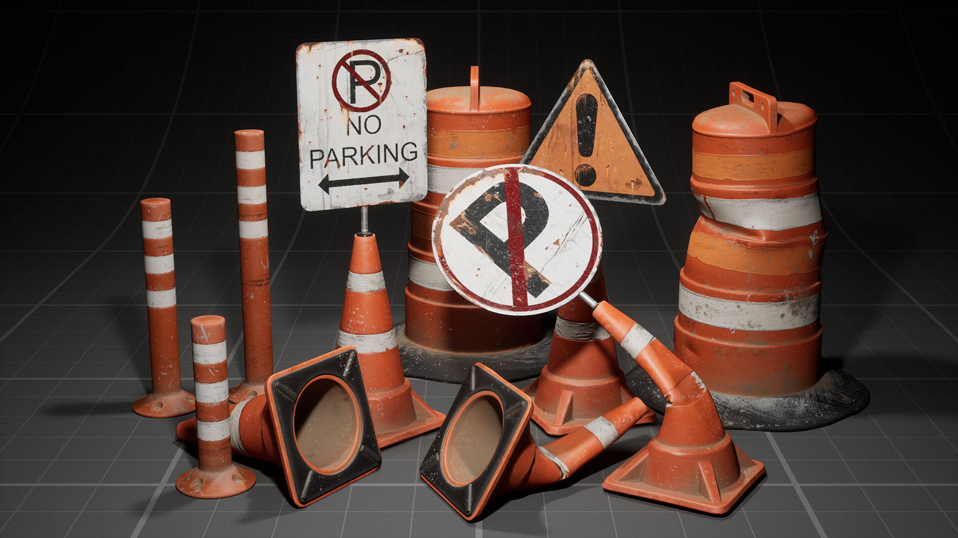 ArtStation - Used Road Props batch01 low-poly
