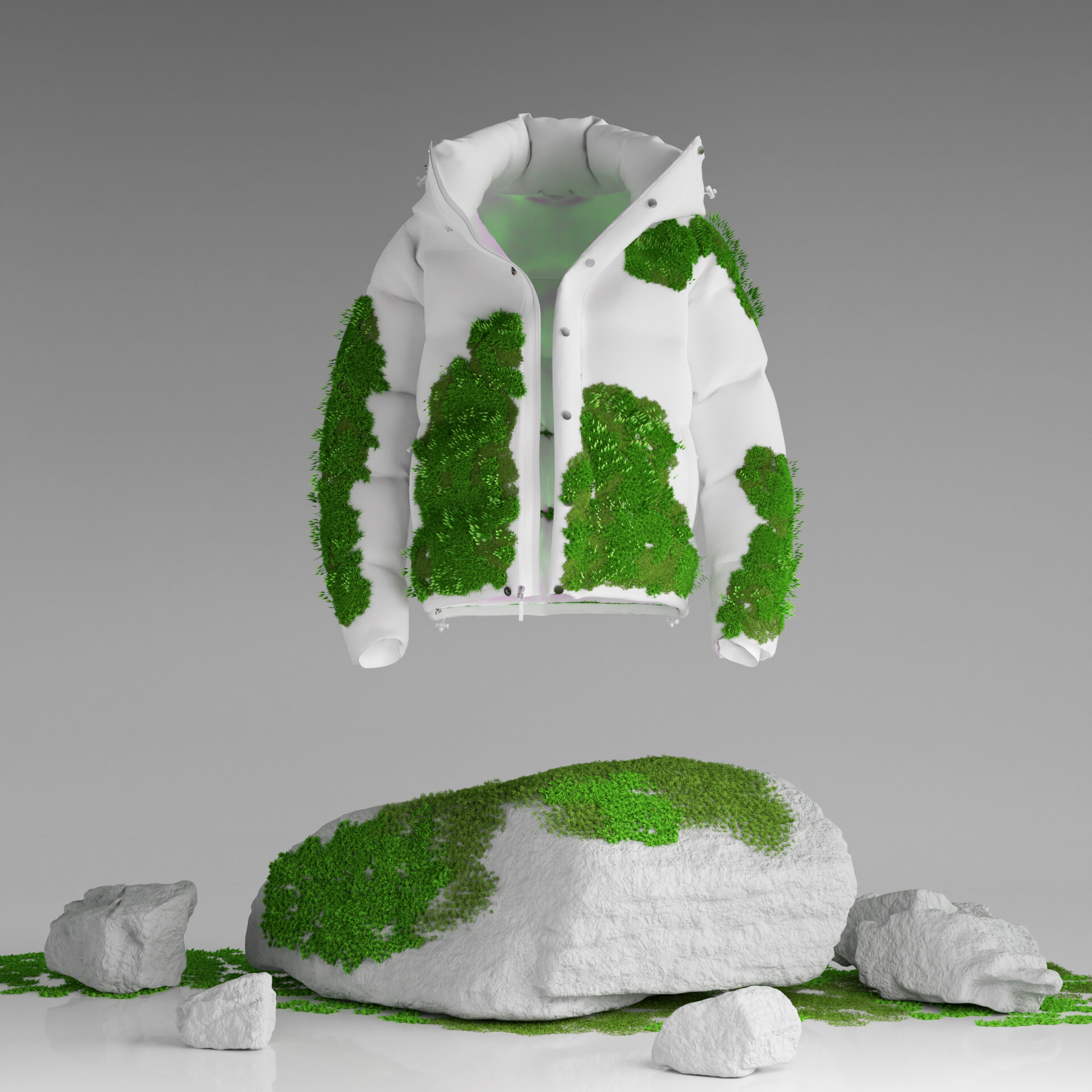 ArtStation - Сlothing animation, growing moss