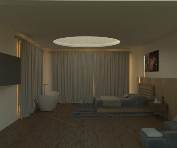 André Moedas - render de um quarto em max / render of a room in max