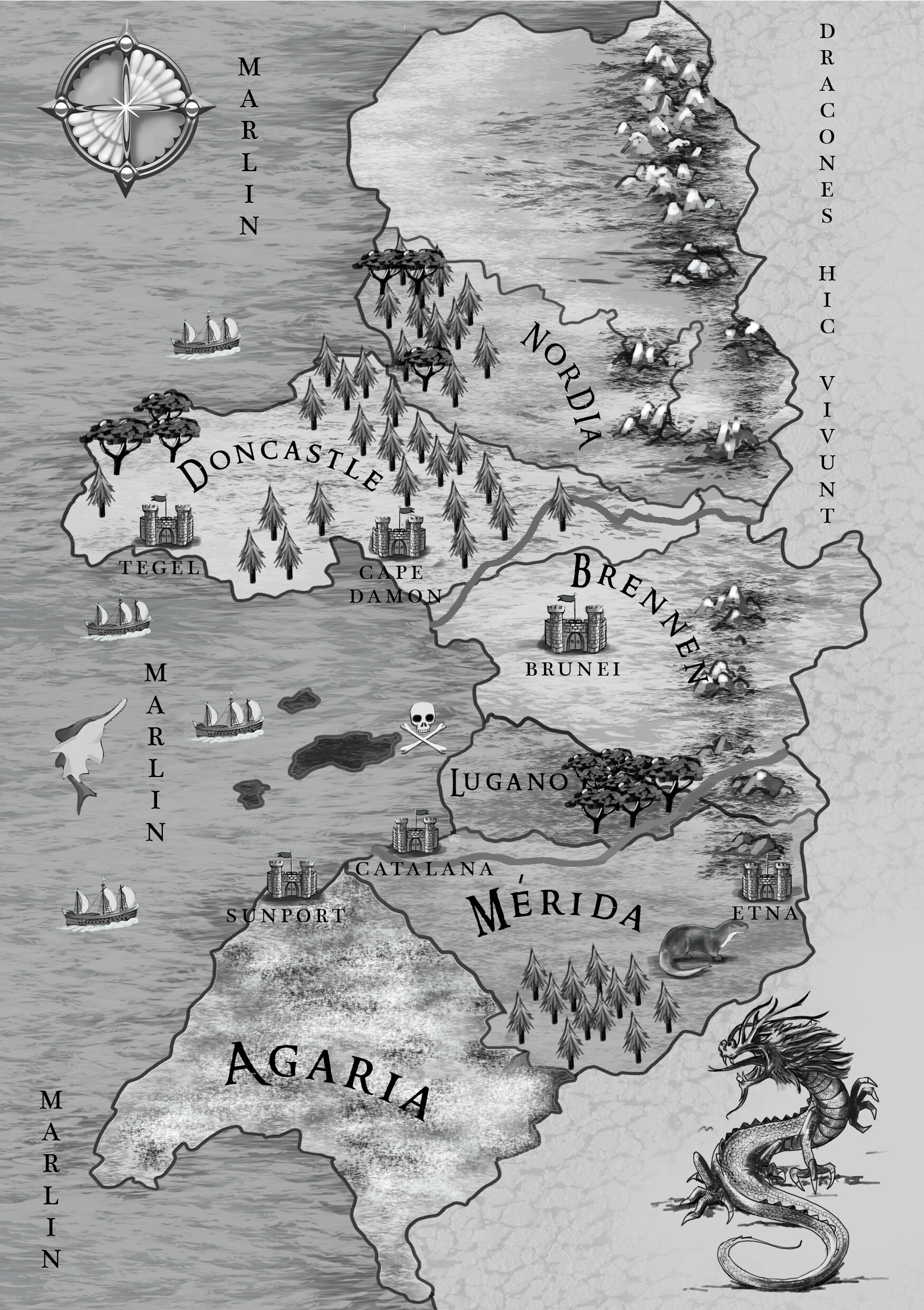 ArtStation - Map of fantasy land for book