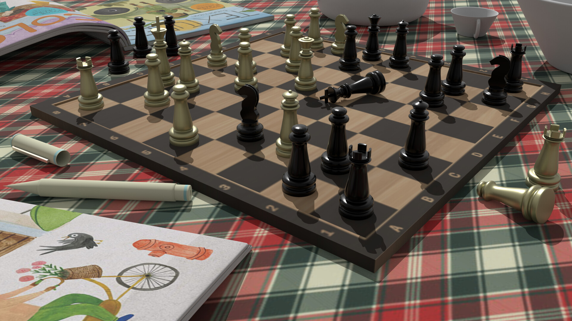 ArtStation - A complete chessboard scene