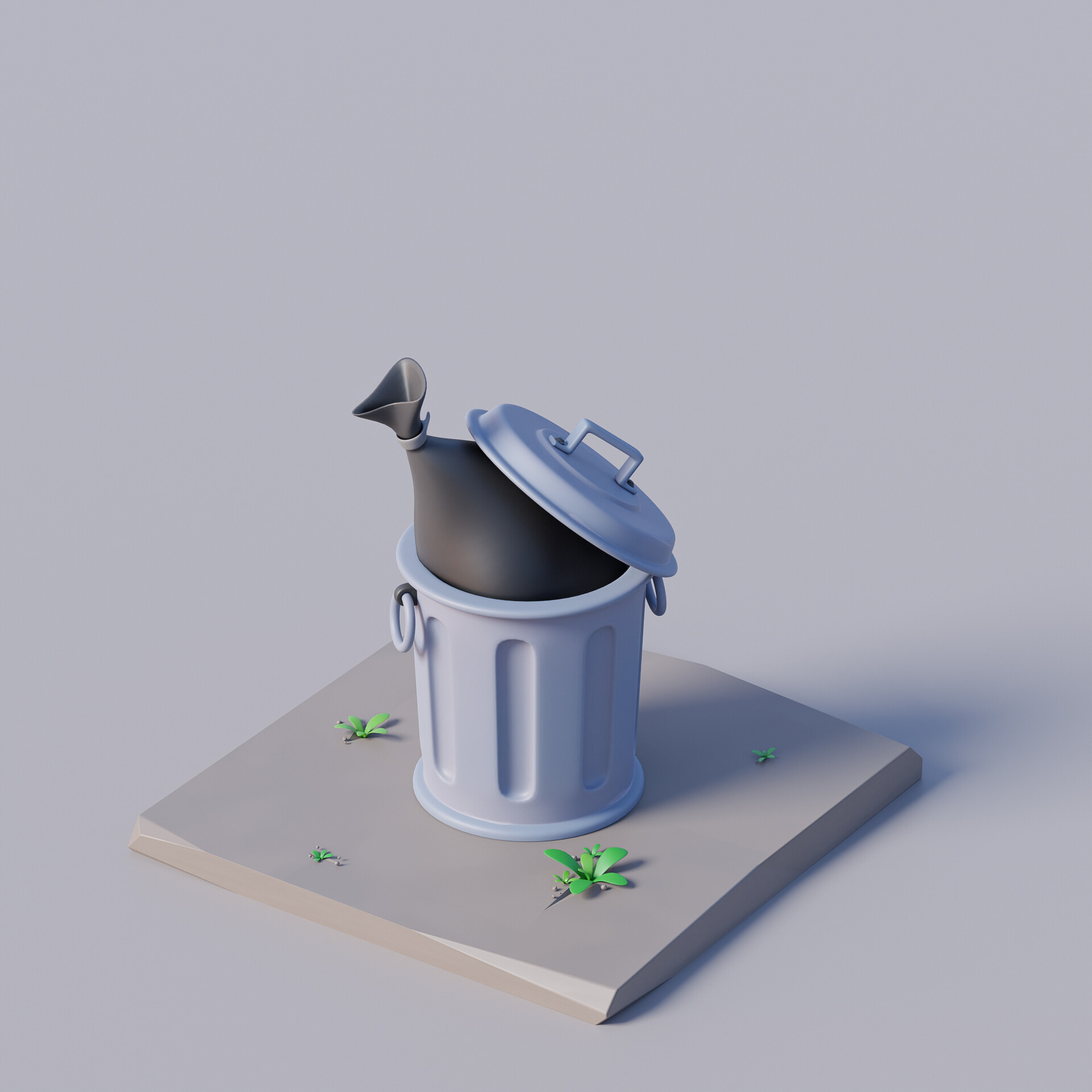 ArtStation - Garbage Bin Stylized Asset