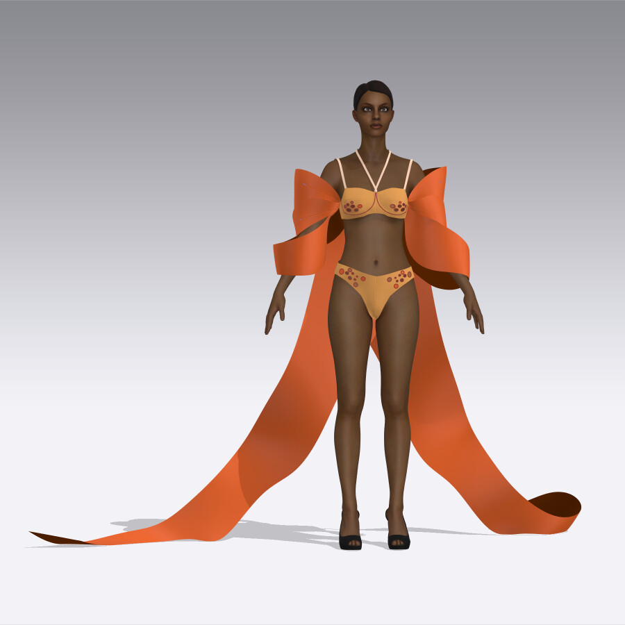 ArtStation - Orange Lingerie Set