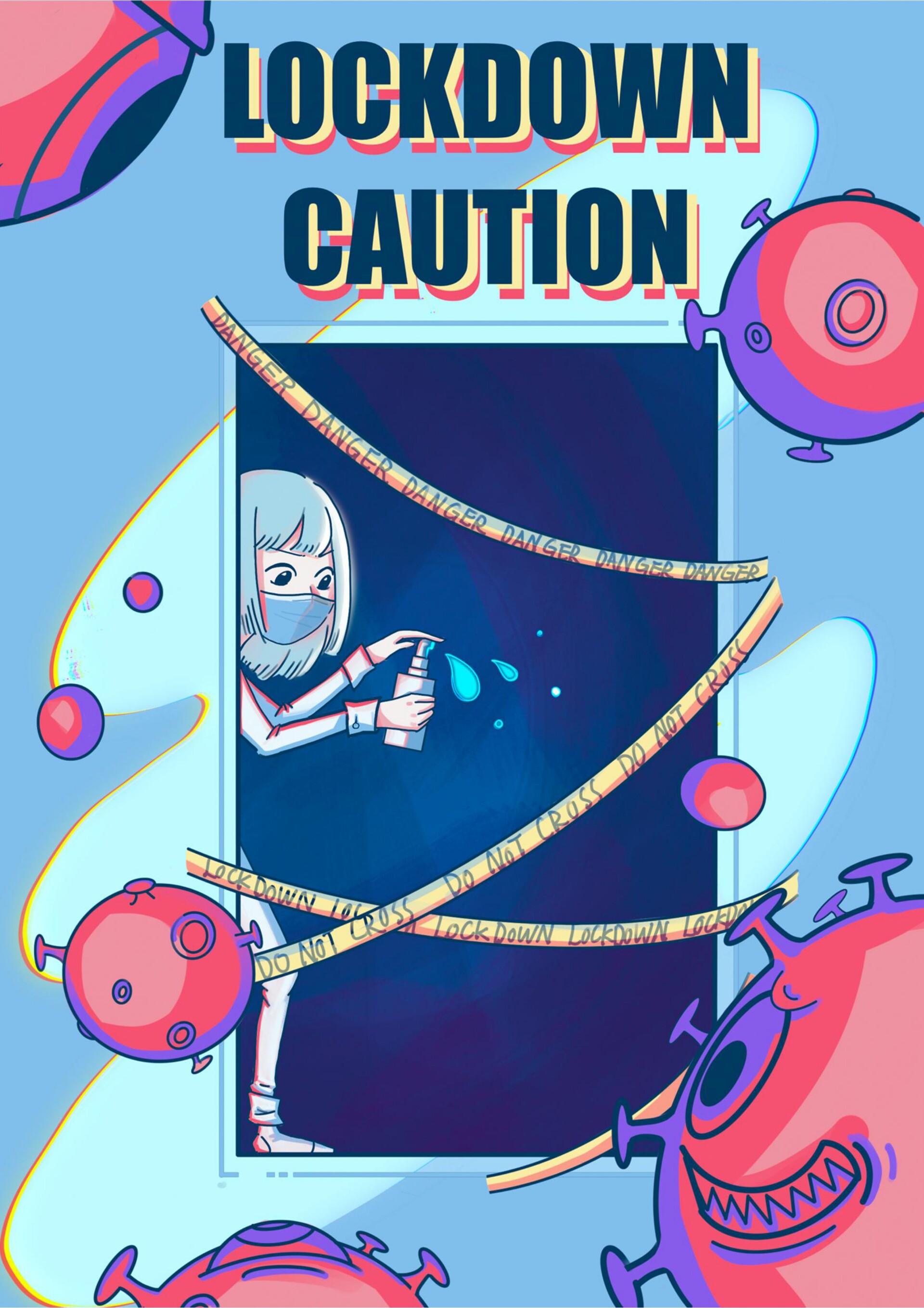 ArtStation - ShortComic_Book_LockdownCaution_Design