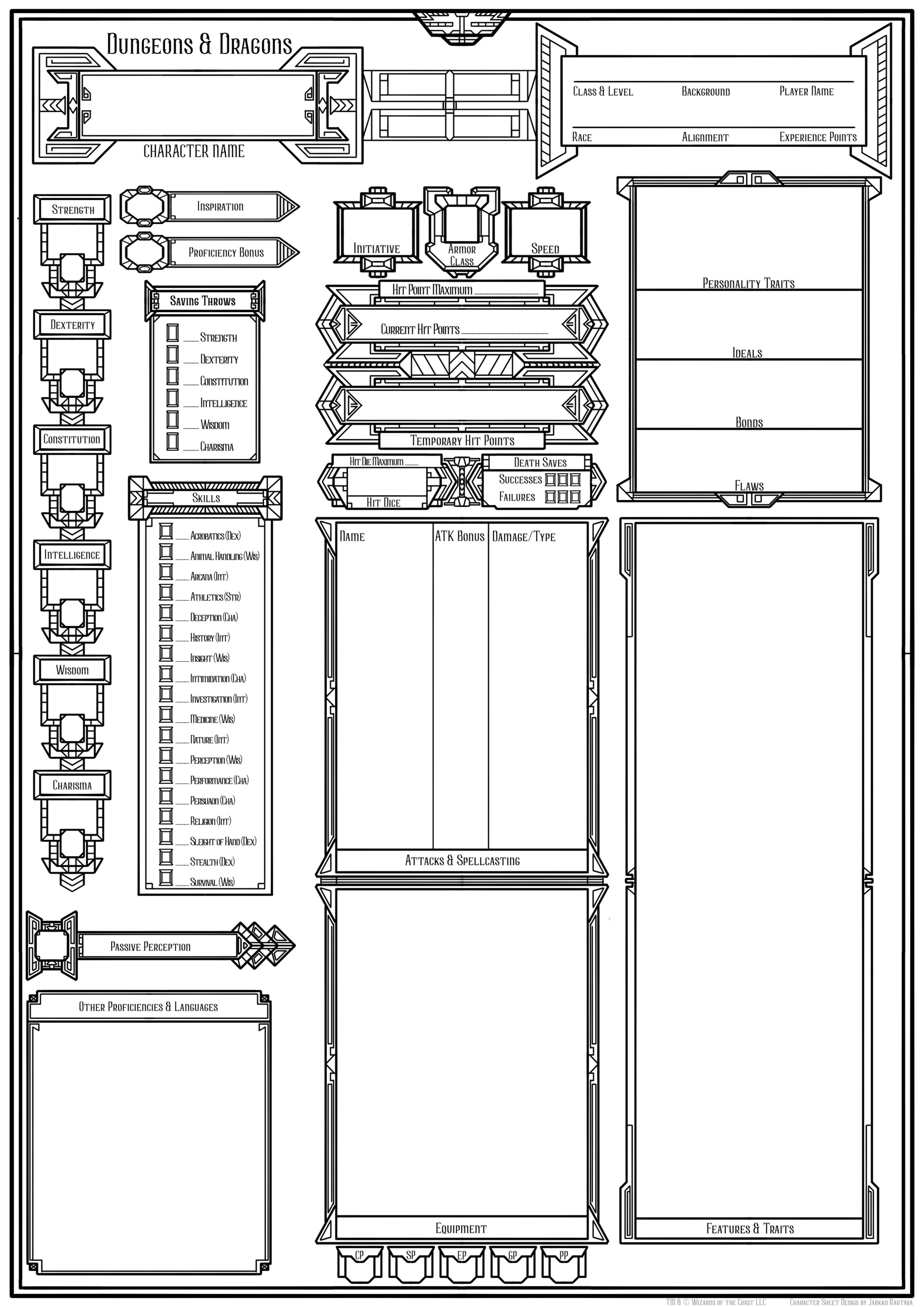 ArtStation - Custom D&D 5E Character Sheet