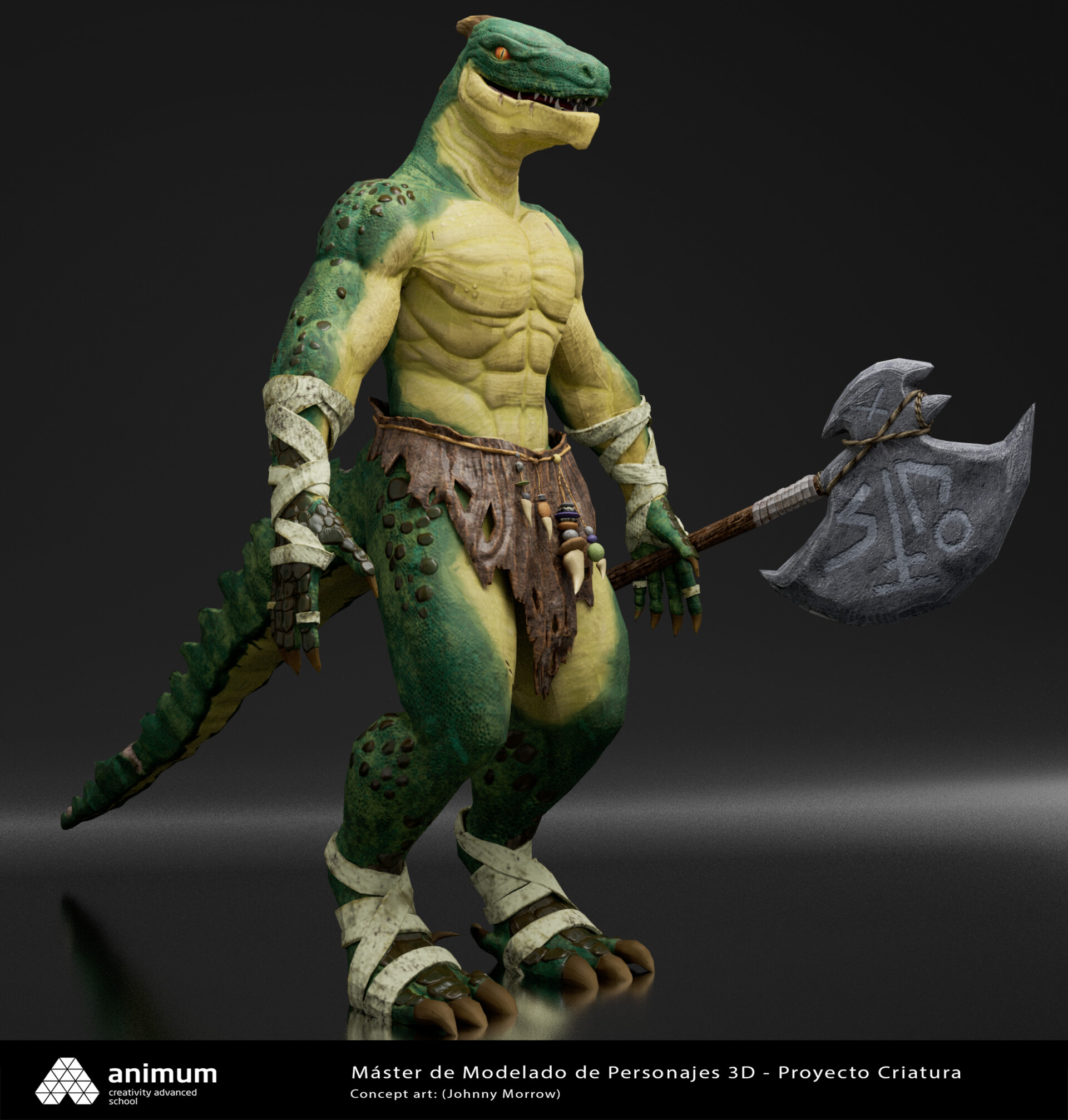 ArtStation - Lizard Man Concept by Johnny Morrow- Animum Student Work
