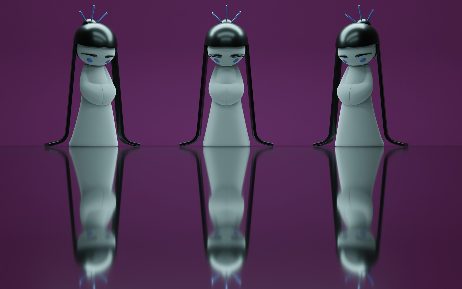 ArtStation - Ceramic figurines of Japanese women