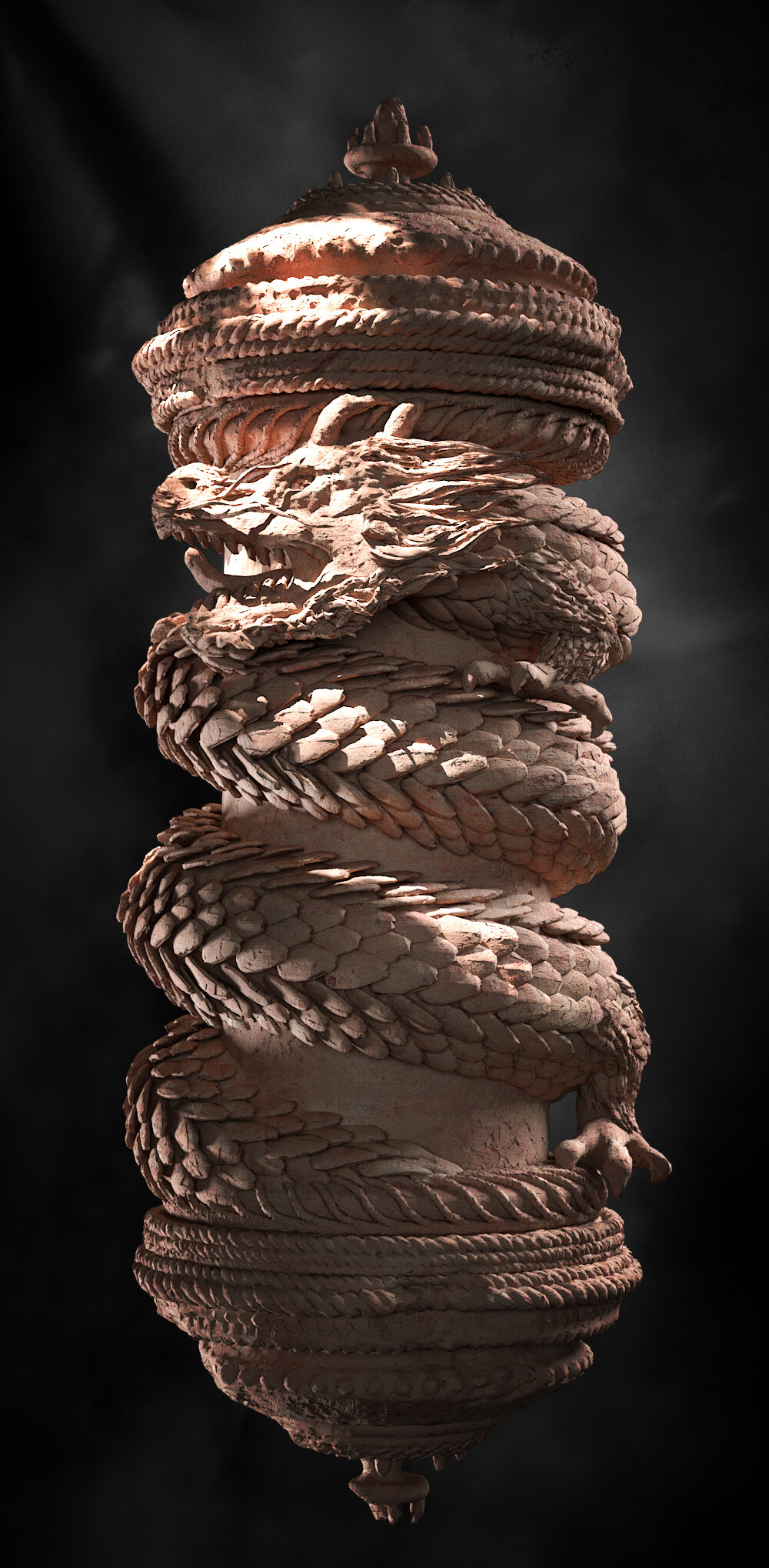 ArtStation - Ancient stone dragon scroll