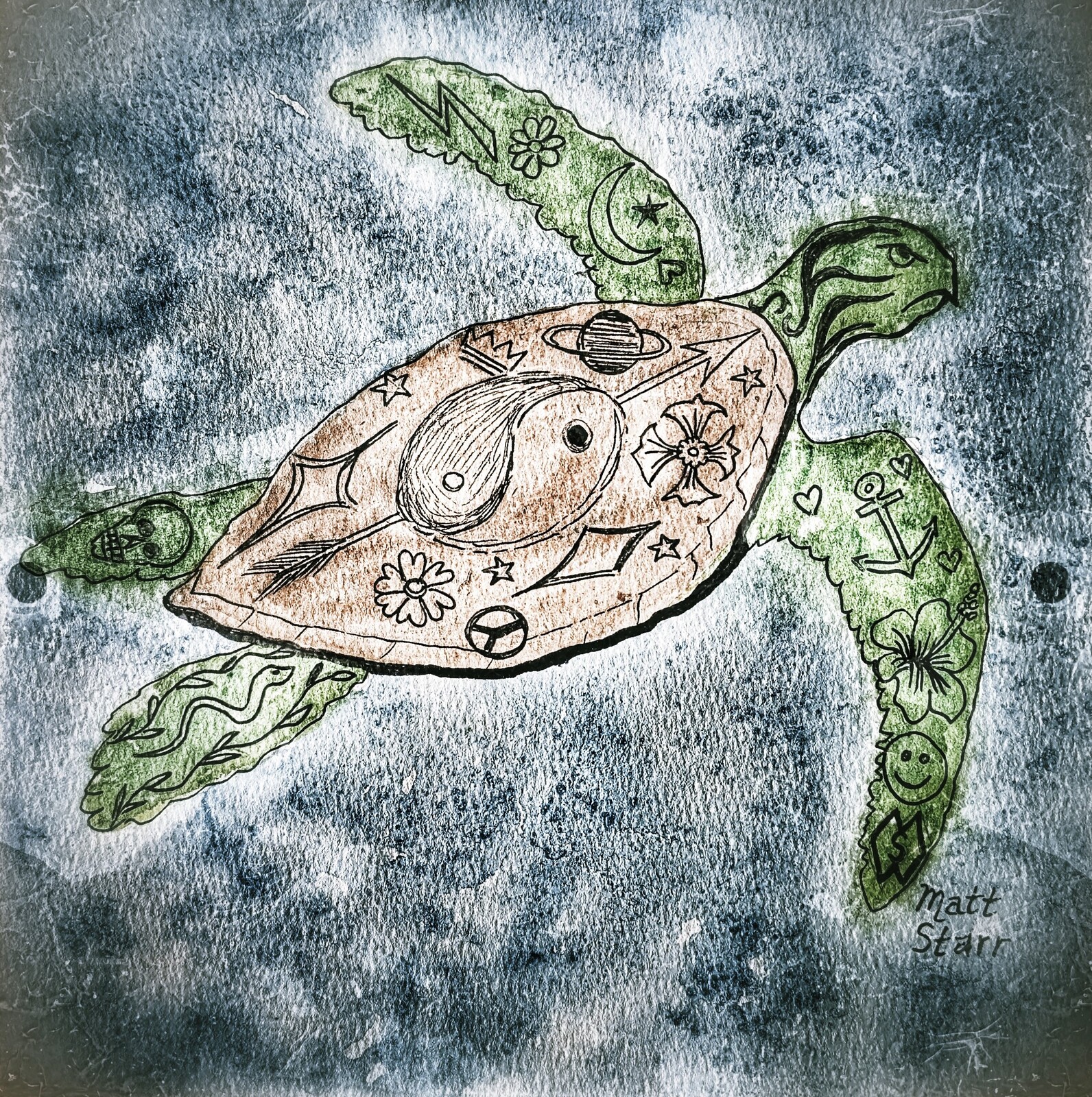 Matt Starr - Sea turtle tattooed grunge