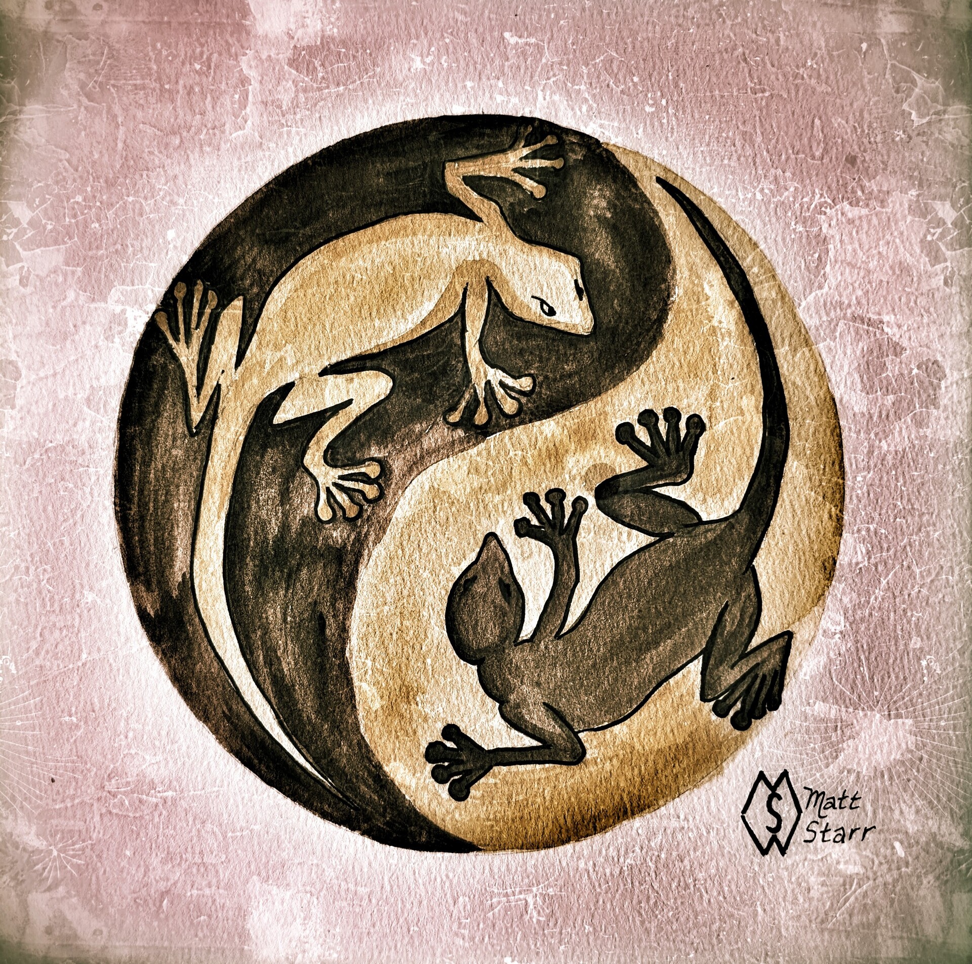 ArtStation - Lizard Wizard Yin Yang Grunge