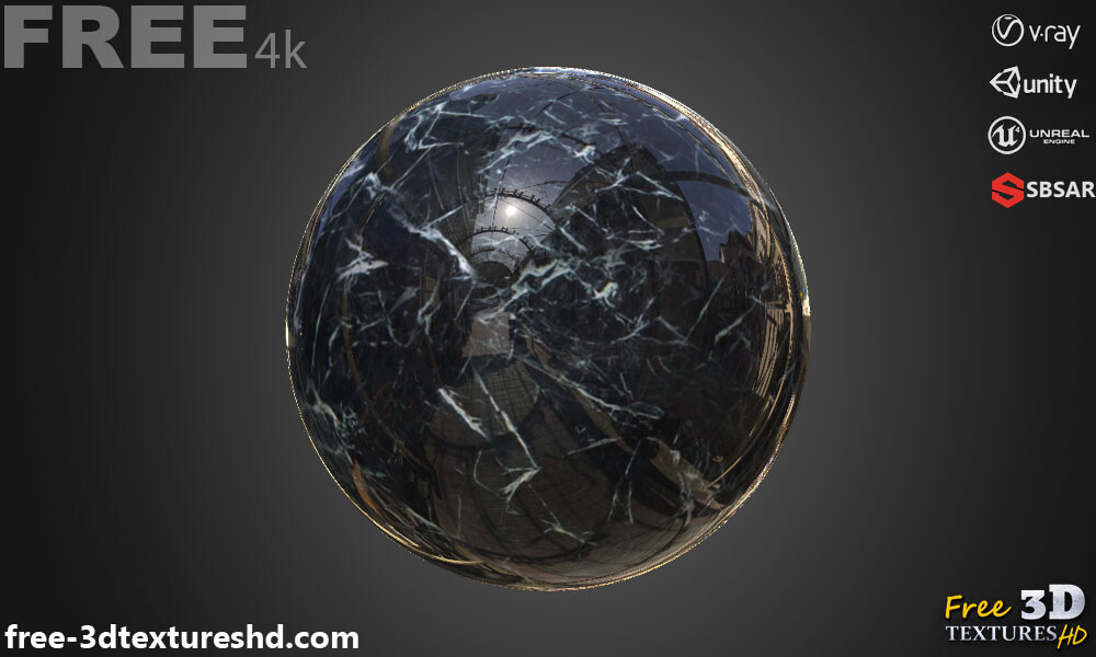 PBR Textures Free Download - Green Black Marble PBR Texture in High ...