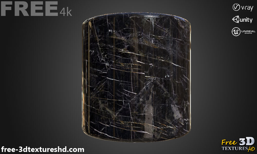 PBR Textures Free Download - Black Yellow Marble PBR Texture in High ...