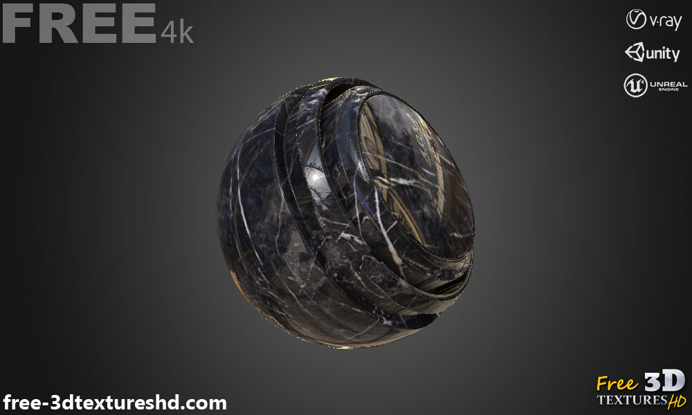 3D textures PBR free Download - Black Yellow Marble PBR Texture in High Resolution Free Download ...