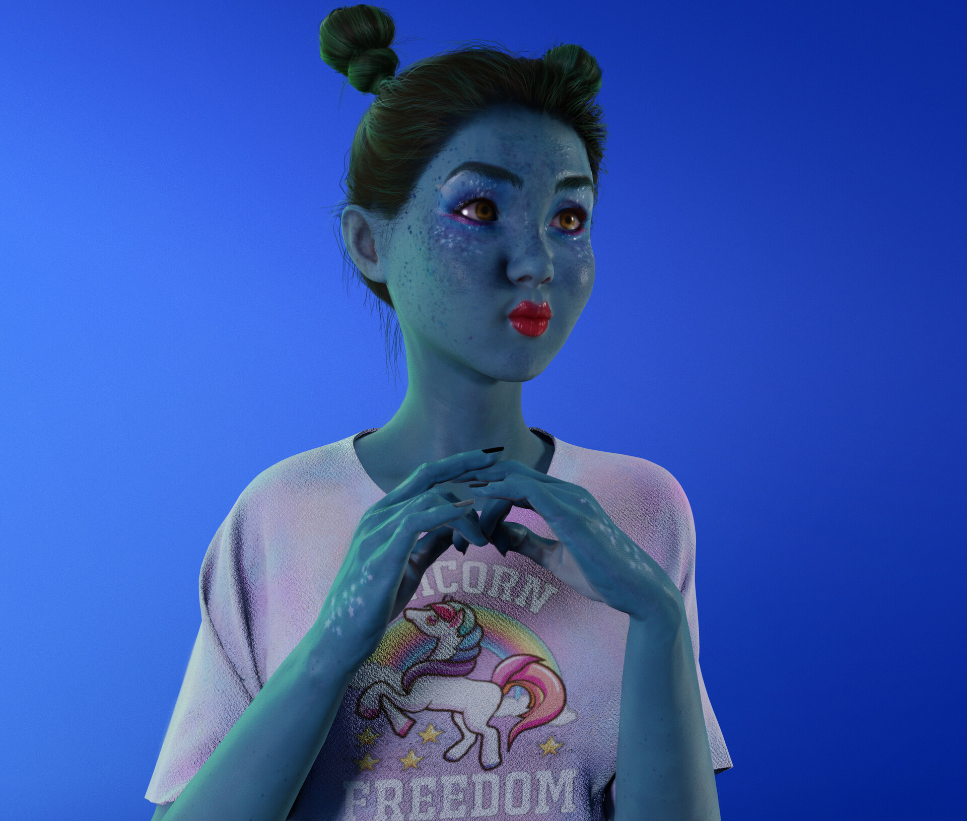 ArtStation - Bozi The Blue Alien Girl