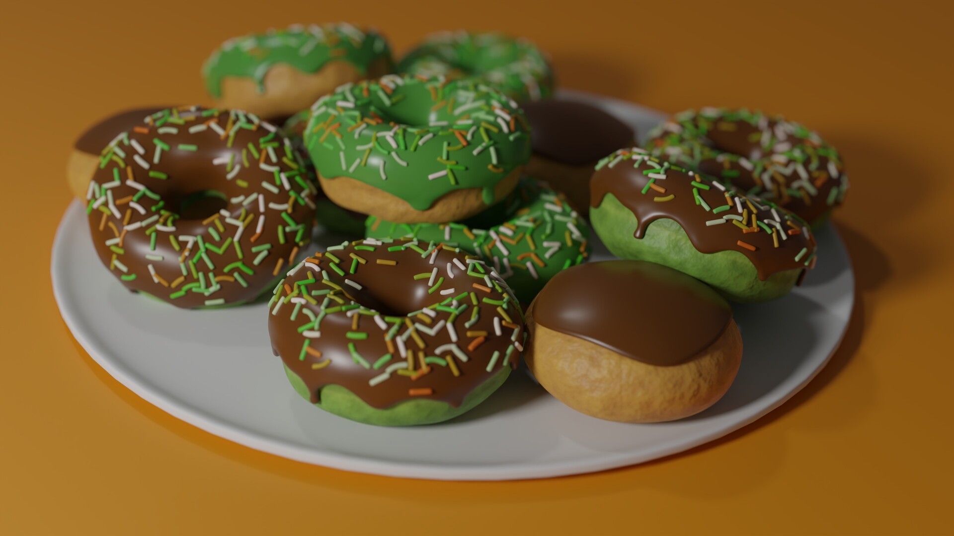ArtStation - St Patrick's Day Donuts | Blender Geometry Nodes