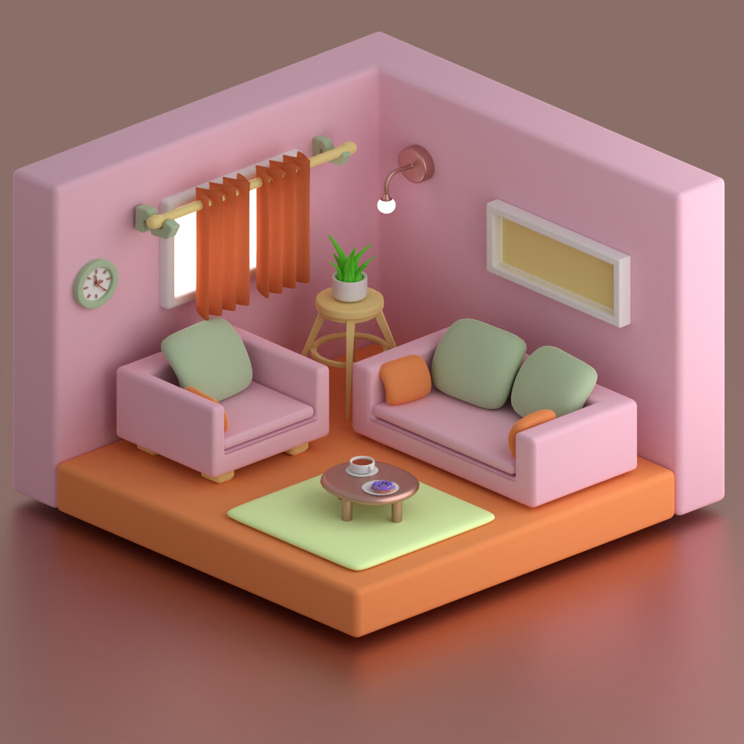 ArtStation - 3D|Cute room| First work