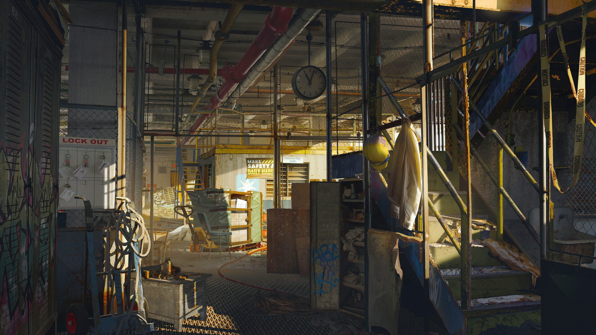 ArtStation - Wasteland punk Industrial warehouse