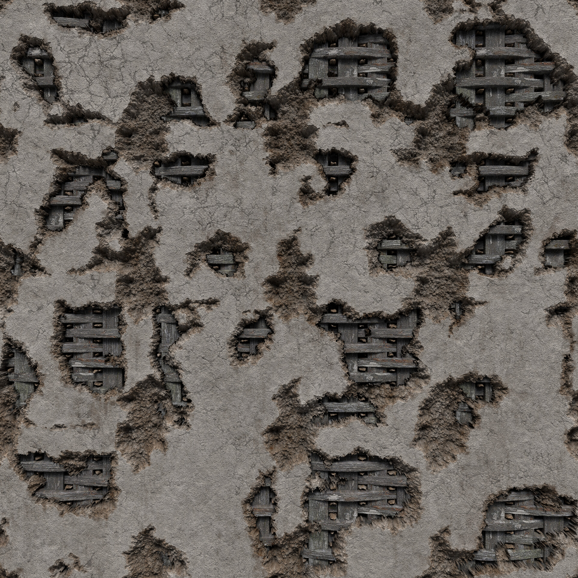 David L. Lemieux - Wattle and Daub Wall PBR Material 001