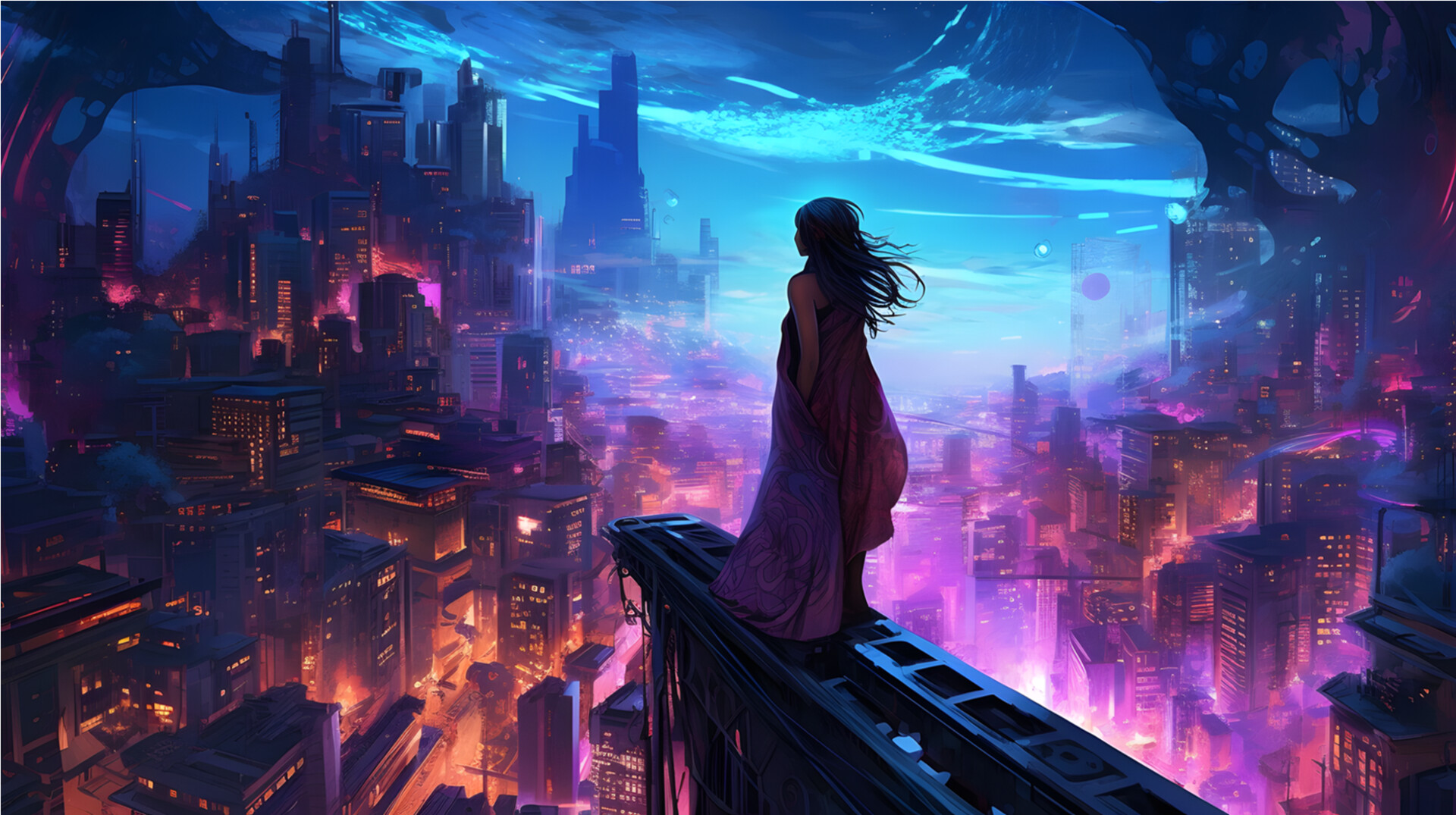 ArtStation - Cyberpunk Witch Overlooking Cybercity