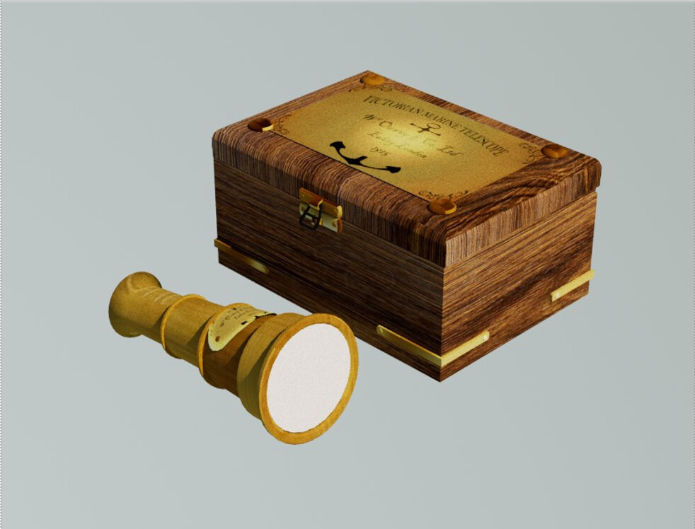 ArtStation - 3d telescope and box