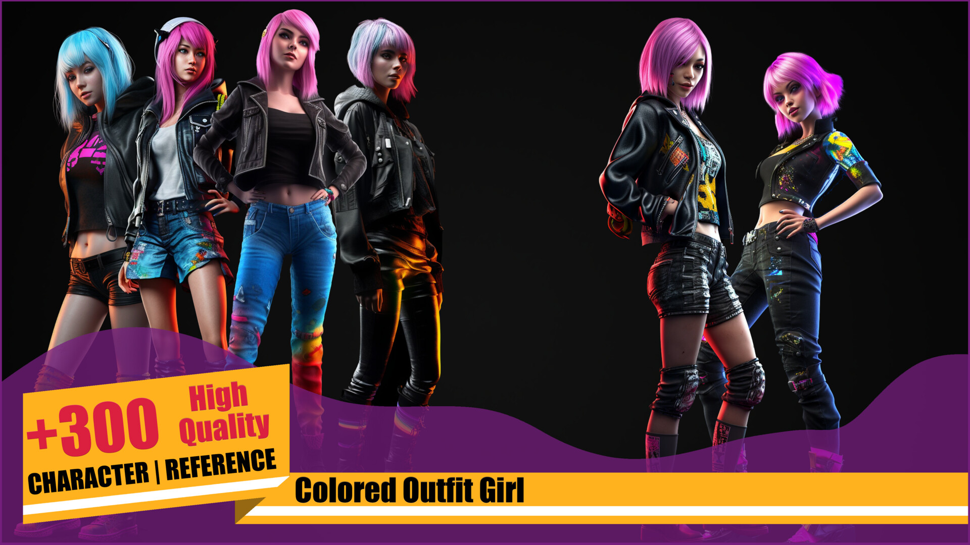 ArtStation - +300 Colored Outfit Girl | Reference Images