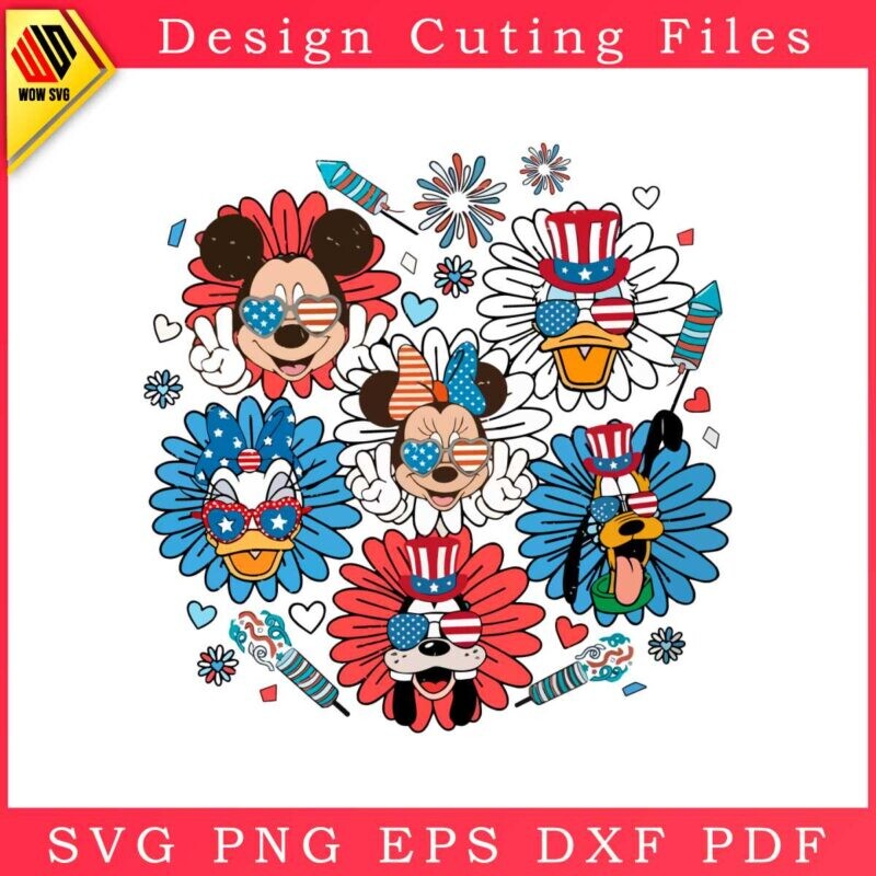 ArtStation - Disney 4th Of July Sunflower Mickey And Friends SVG ...