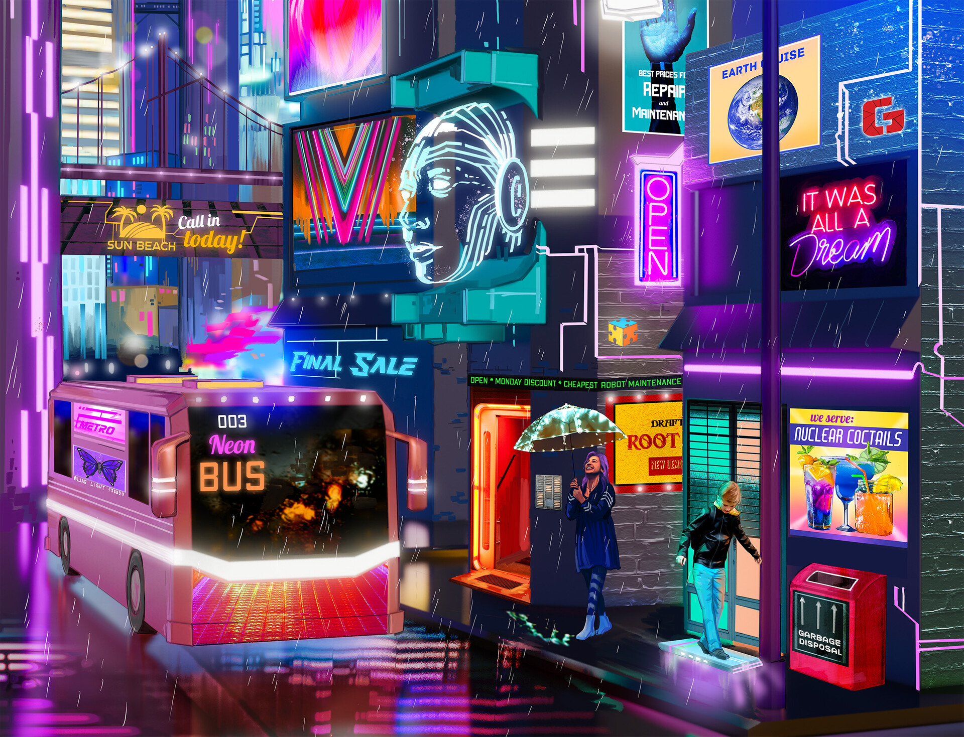 ArtStation - Cyberpunk street environment