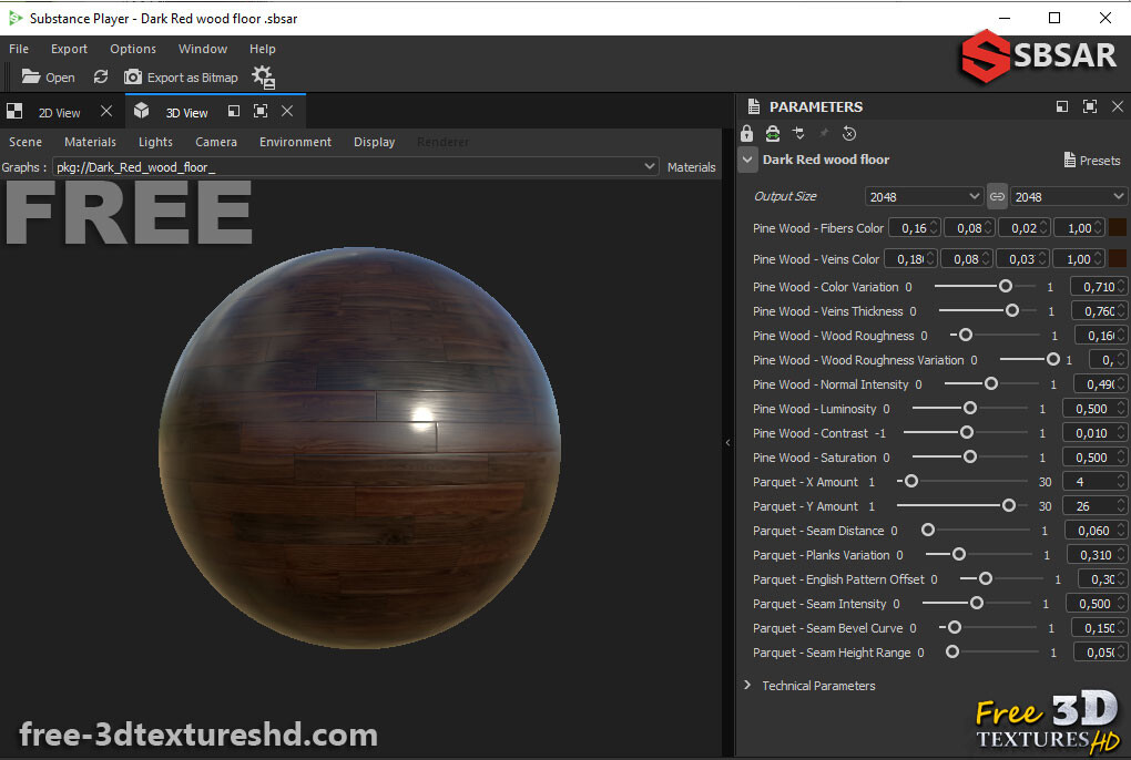PBR Textures Free Download - Dark Red Wood Floor Parquet PBR Textures ...