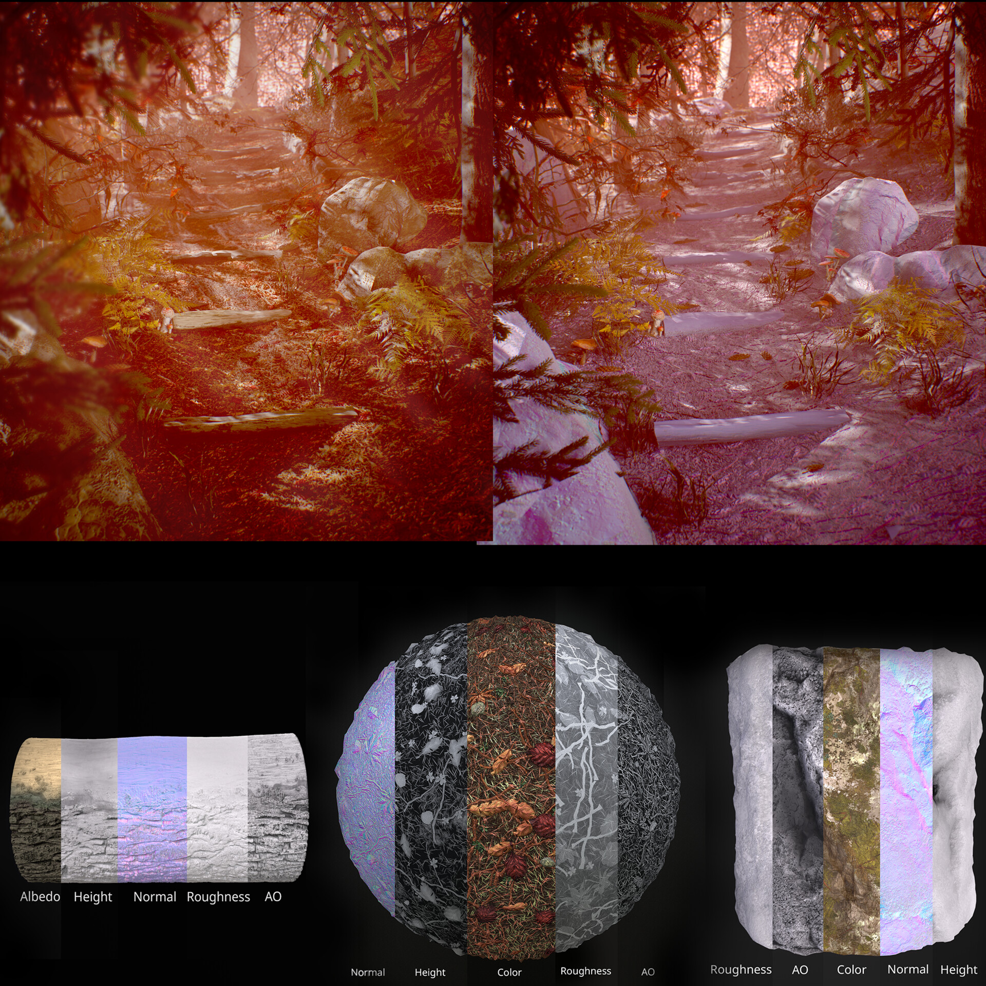 ArtStation - Foggy mountain trail breakdown