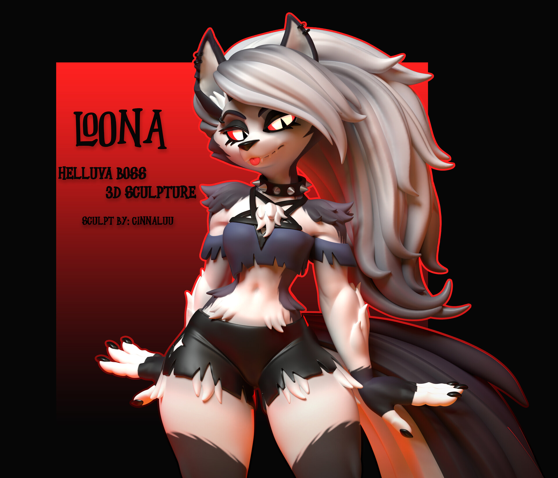 ArtStation - Loona 3D Sculpture Helluva Boss