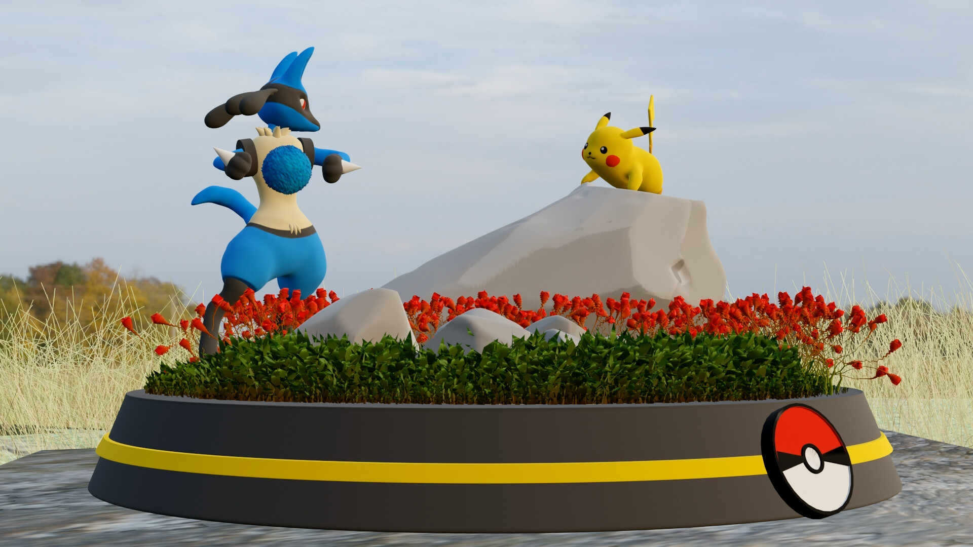 ArtStation - Lucario vs Pikachu