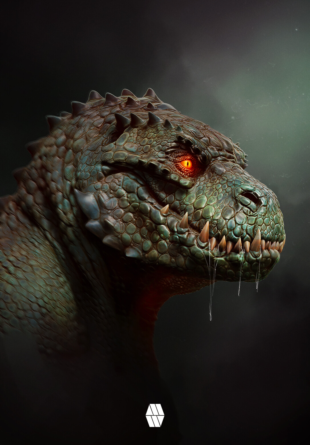 ArtStation - A Monster Emerges - 'Lizard' Bust Concept