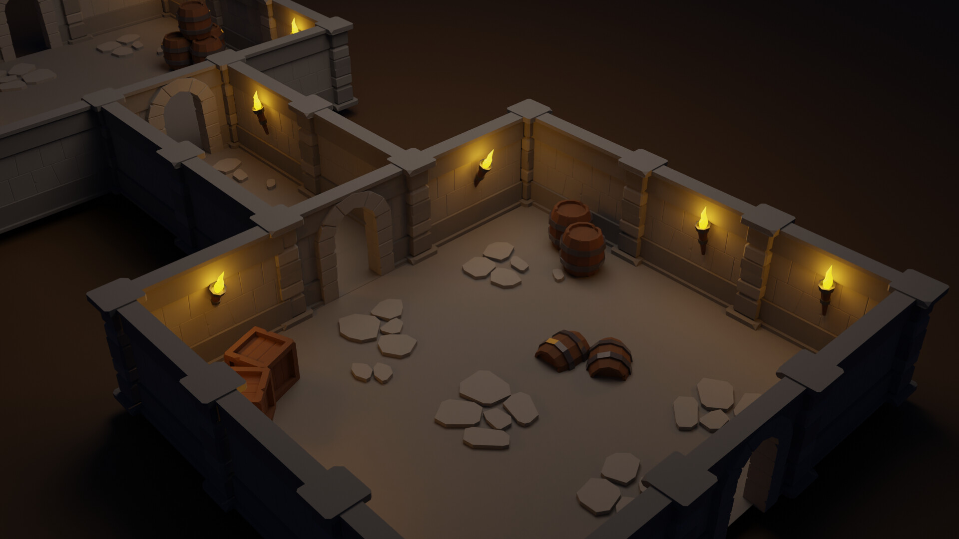 ArtStation - Low Poly 3D Dungeon