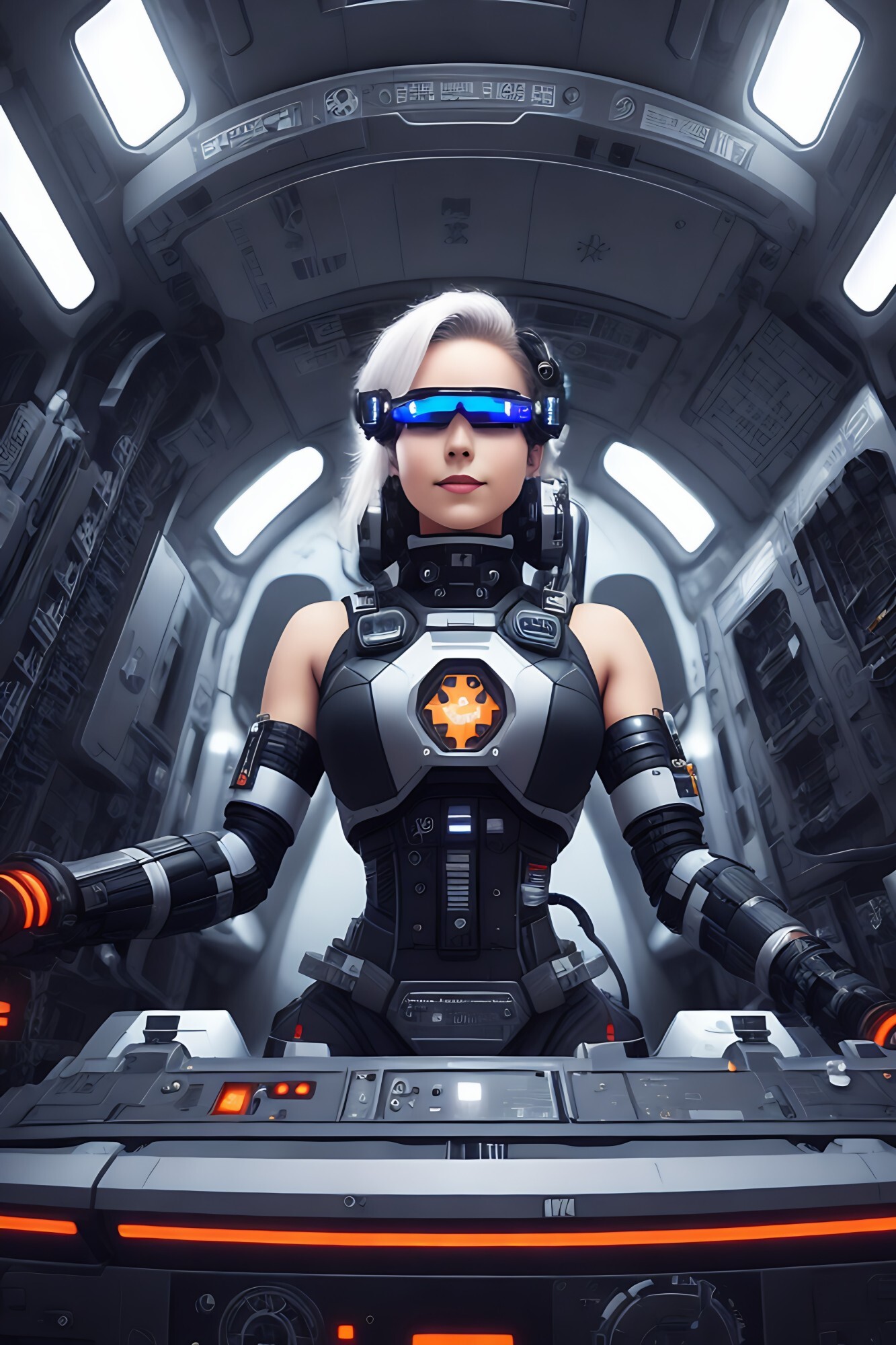 ArtStation - Cyborg Woman Hacker