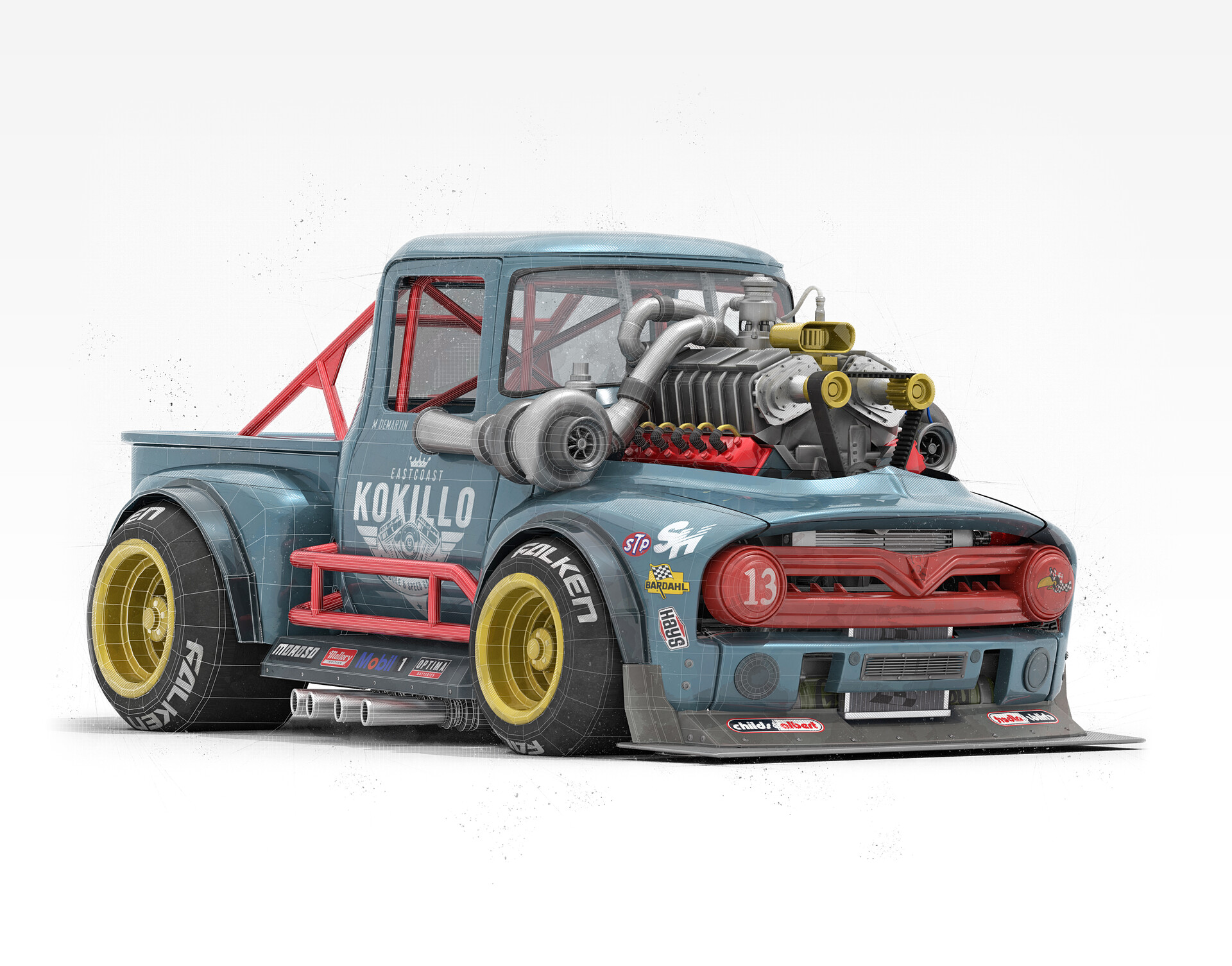 ArtStation - 1955 Ford F100 dragster
