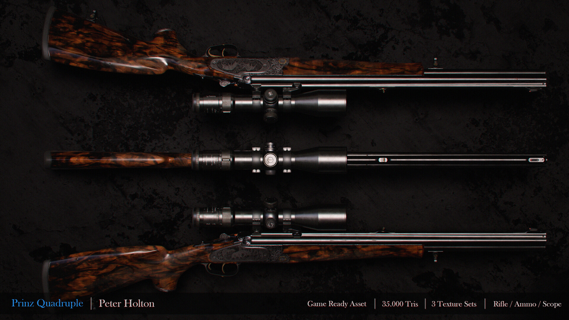 Peter Holton - Prinz Quadruple - Hunting Rifle - Game Asset