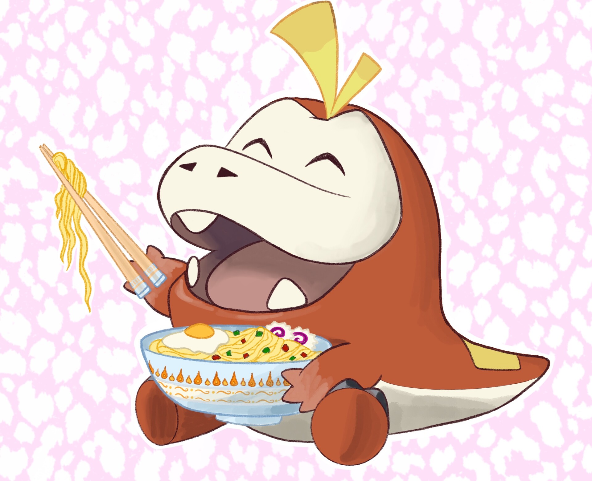 ArtStation - Fuecoco Eating Ramen