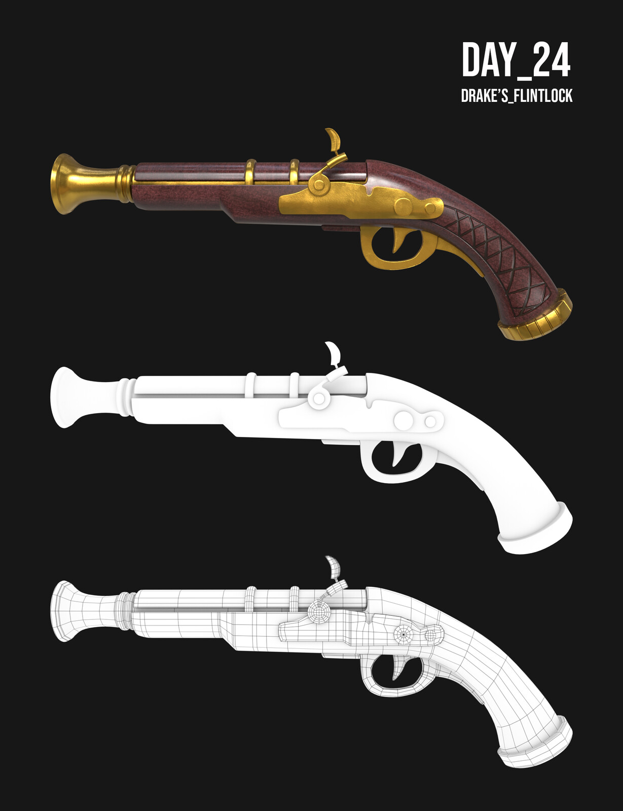 Sivavit Bunthongsuk - 30 Days of modeling weapons from F/GO fan art challenge | Part 5