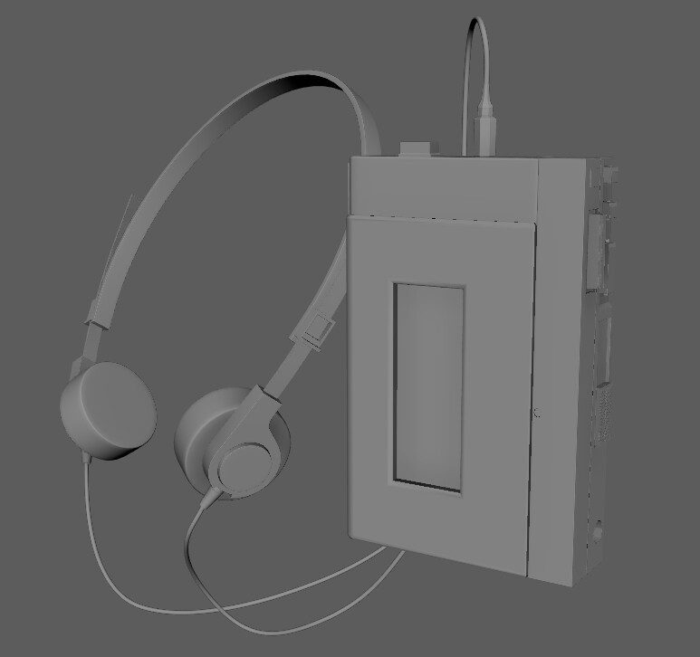 ArtStation - Walkman with headphones and Phaser still life