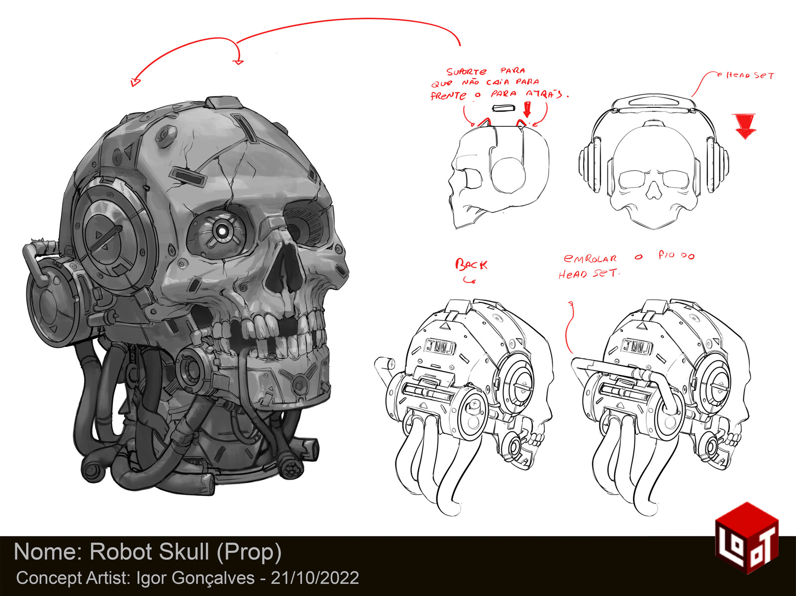 Igor Gonçalves - Loot studio - Prop - Robot Skull and Saikyou Gueixa Mask
