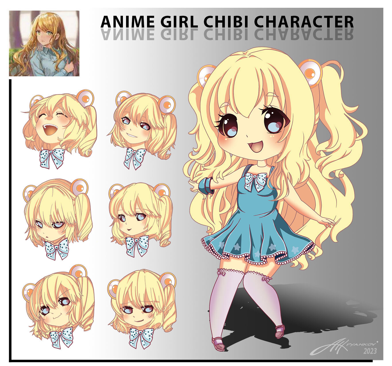 ArtStation - anime girl chibi character