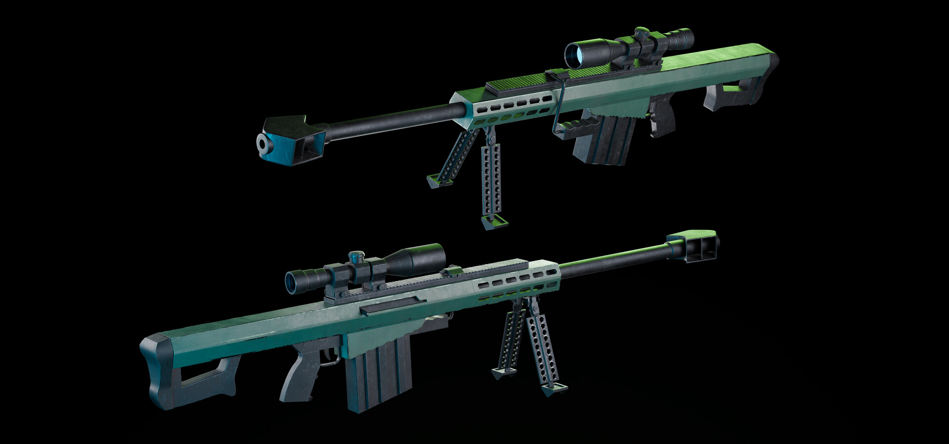 ArtStation - BARRET M82 AUTOMATIC SNIPER RIFLE GUN 3D MODEL