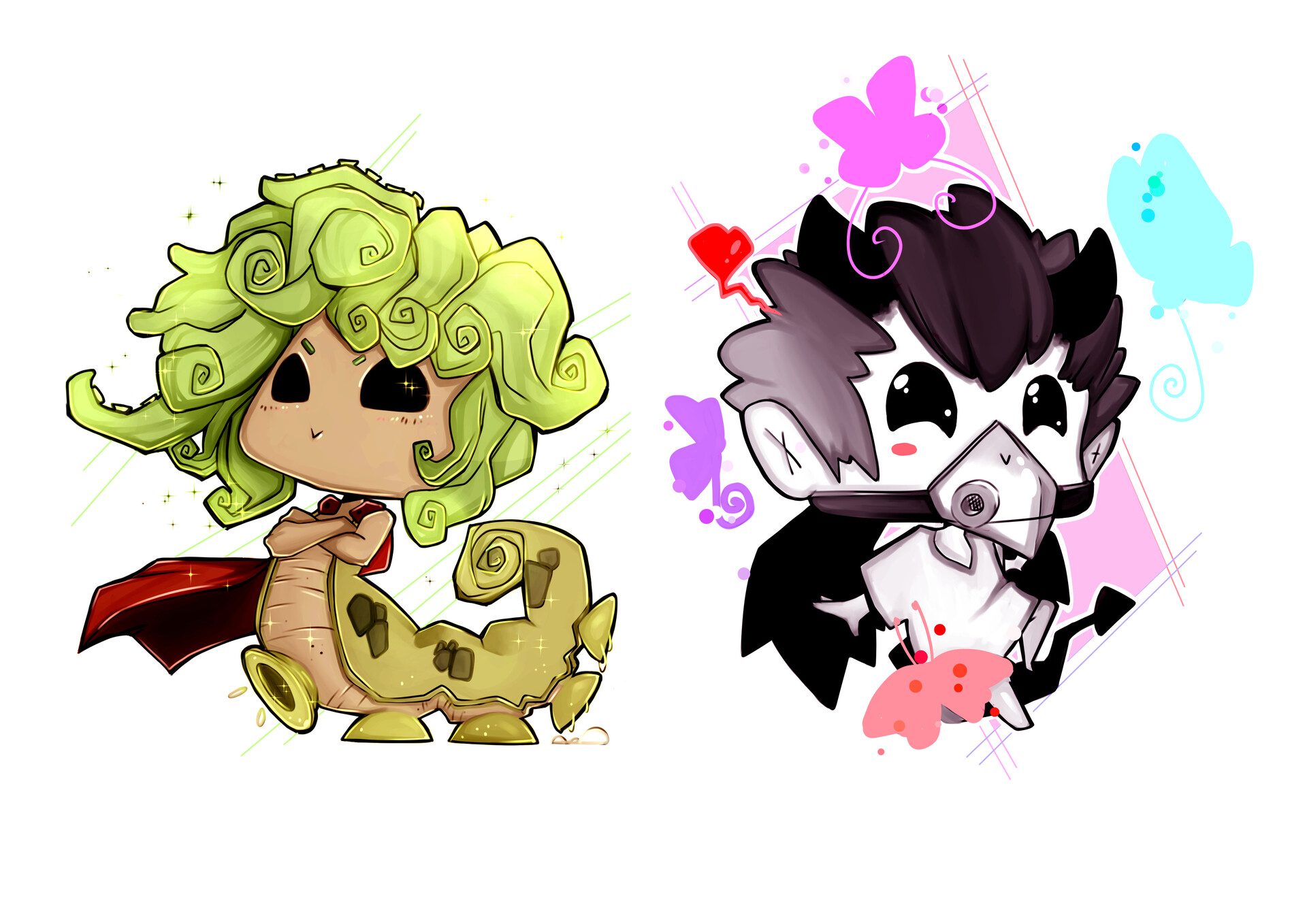 ArtStation - Chibis demon and... worm ? XD