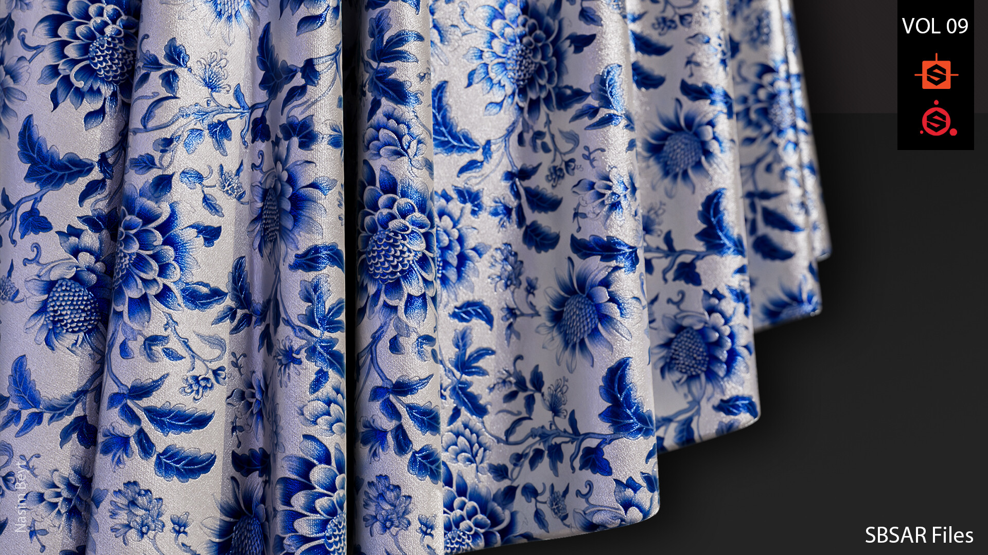 Nasim Beyt - 50 Tileable Delph Silk Fabric Materials-VOL09. SBSAR