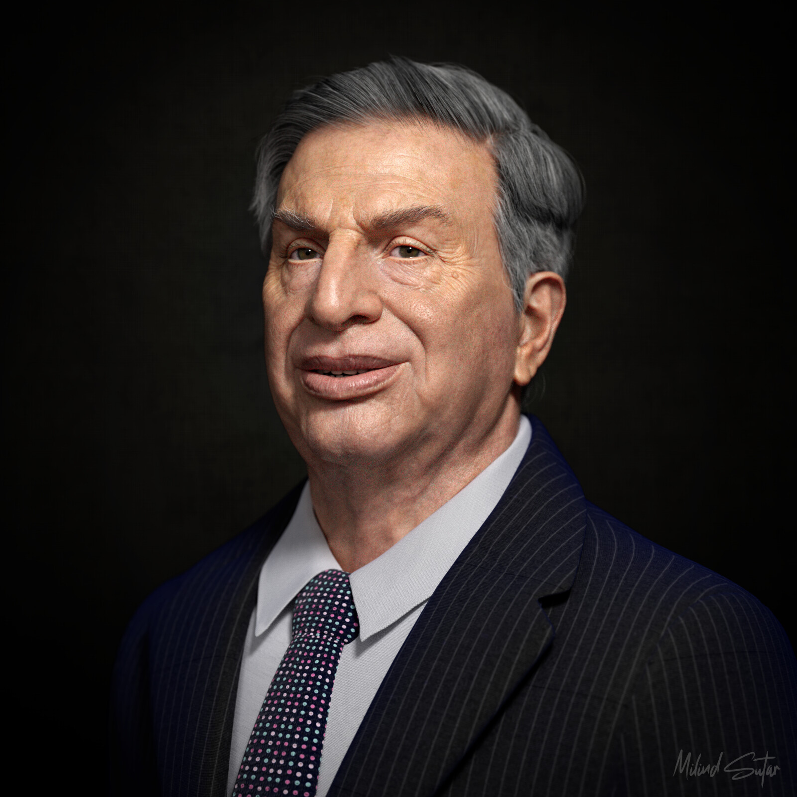 Milind Sutar - Portrait of Sir Ratan Tata
